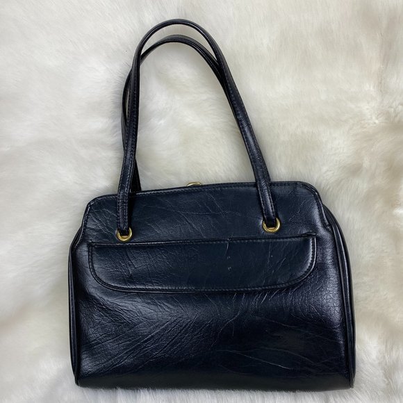 Vintage | Bags | Vintage Black Leather Frame Purse | Poshmark